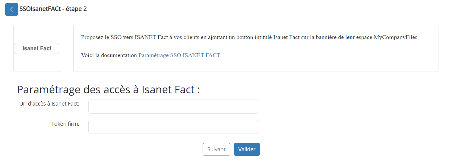 Comment connecter en SSO MyCompanyFiles et Isanet Fact